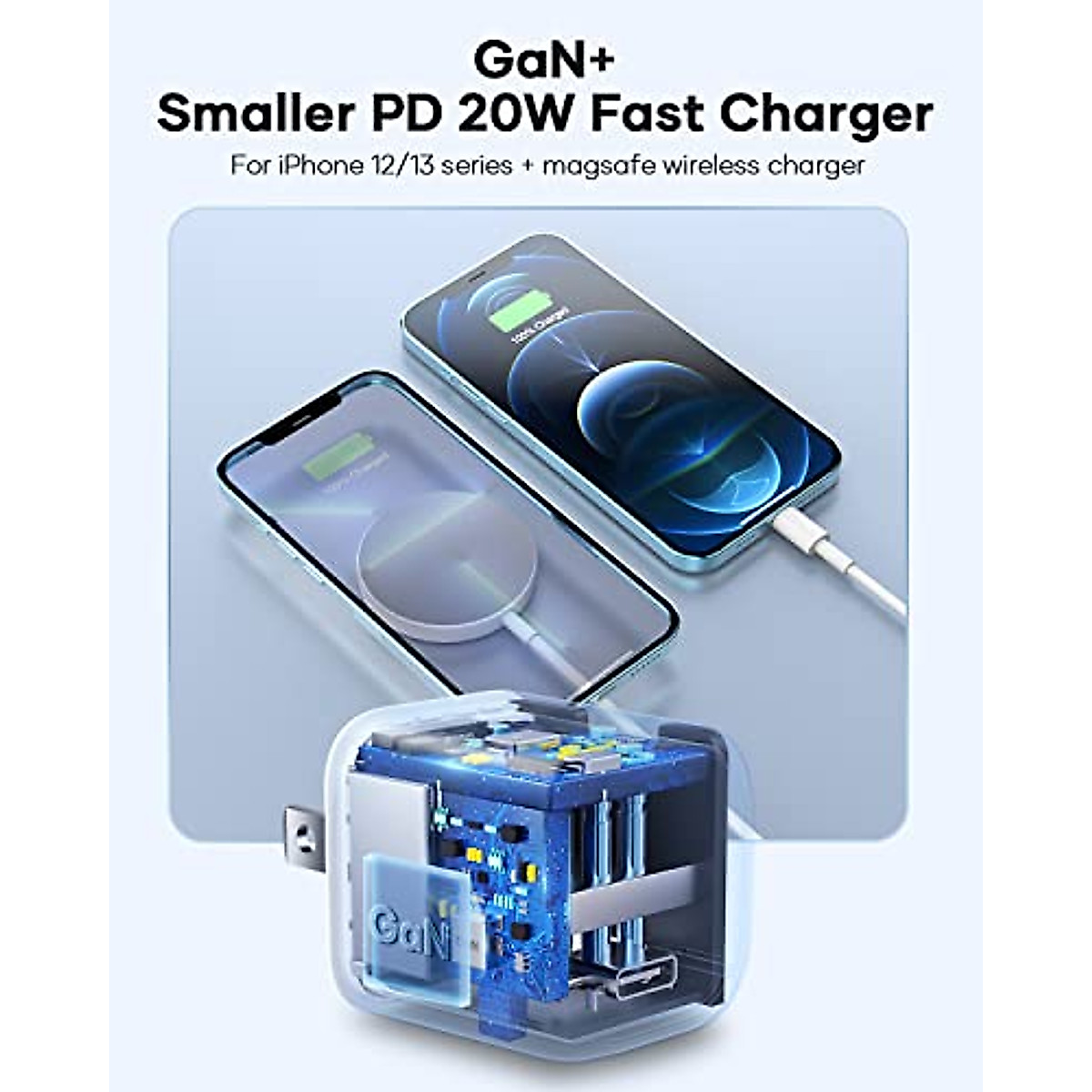 USB C Charger Block - RFNAYK 20W Super Mini iPhone 14/14 Plus/14 Pro/14 Pro Max Fast Charger, PD 3.0 Wall Charger Power Adapter for iPhone 12 13 Pro Max XR XS 8 Galaxy Pixel 4/3 iPad/iPad min (White)