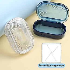 Qianyu 2 Pcs Small Storage Case Hair Tie Organizer Portable Travel Cotton Swab Container Daily Vitamin Pill Rectangle Clear Flosser Dispenser for Tiny Item Hair Accessories Home Offices Business Trip