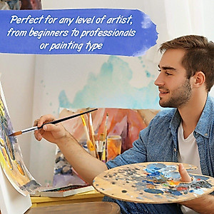 Artist Watercolor Paint Brushes Professional Set, 9pcs Round Point Tip Nylon Hair Long Handle Watercolor Brushes, Detail Paint Brushes for Watercolor, Acrylic, Oil