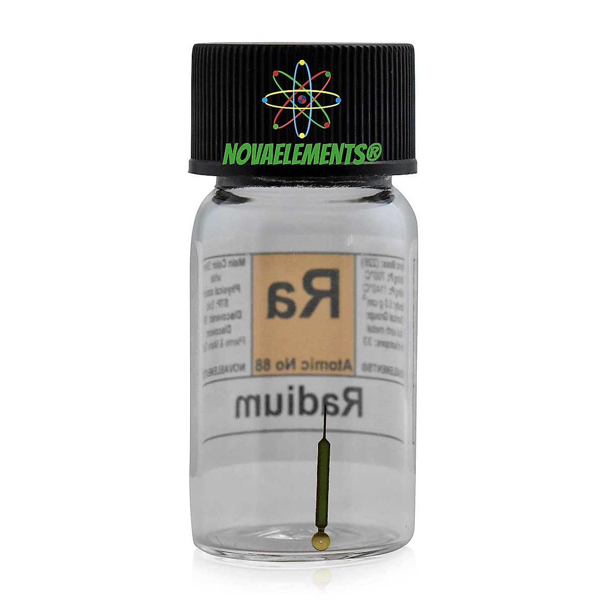 Radium Metal Element 88 Sample Ra Watch Hand, Check Source, Inside Labeled Glass Vial