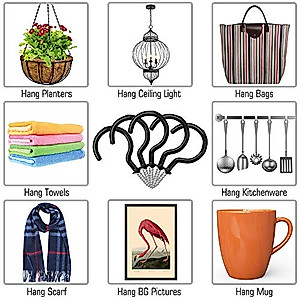 Cup Screw Hooks Ceiling Hooks, Vinyl Coated Wall Hang Hooks, Home Office Workplace Kitchen Bathroom Hooks Holder for Coffee Tea Cup, Plant, Light, Mug,1/2 Inches, Blue, 40Piece.