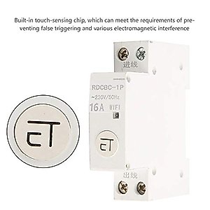 Smart Breaker 1P AC230V IP20 Intelligent Circuit Breaker Remote Control Miniature Circuit Breakers Switch Overload for Distribution Box (1P 16A)