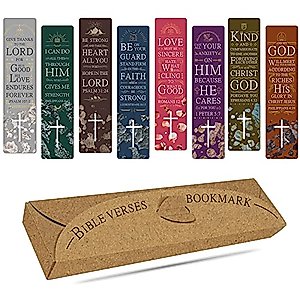 ANZON MORIES 48 Pieces Christian Scripture Bookmarks with Bible Verse Quotes & Storage Box, Inspirational Book Mark Religious Marker Christian Art Gift Bookmark for Reading Lover, Men, Women, Kids