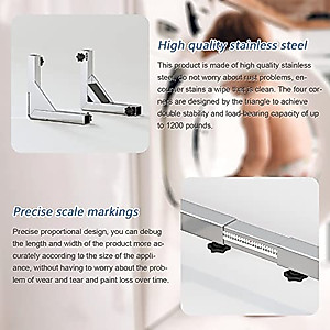 CHINCHILLA Heavy Duty All Stainless Steel Mobile Fridge Stand Base, Washing Machine Stand with Wheels, Adjustable Furniture Dolly for Washer, Refrigerator and Dryer