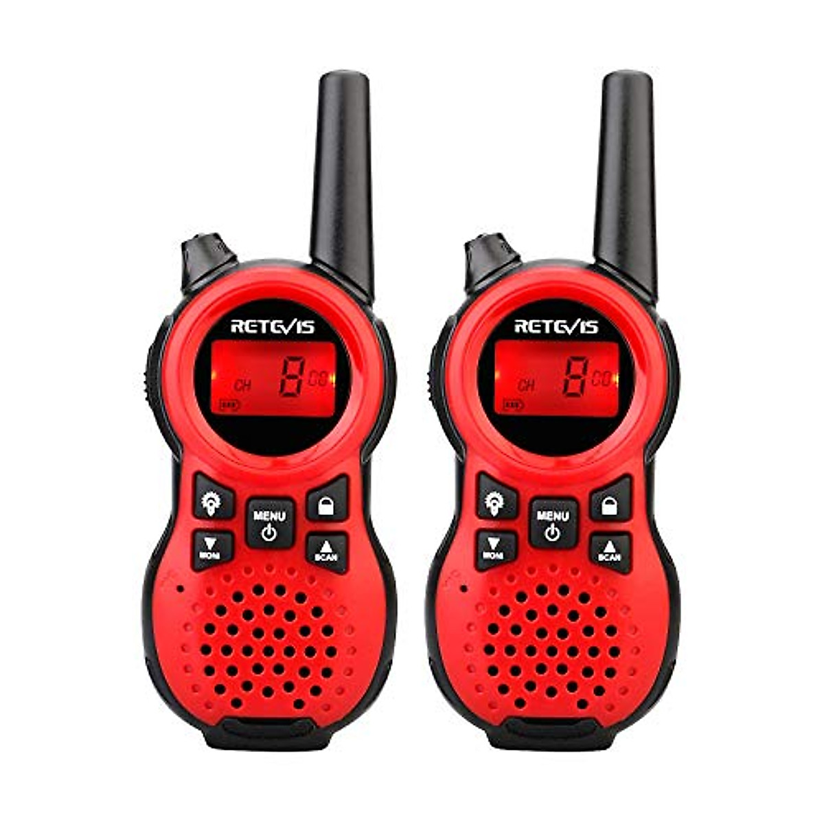 Retevis RT38 Walkie Talkies for Kids 2 Pack,Toy Walkie Talkie with 22 CH VOX USB Port Flashlight,Toy Walkie Talkie for 5-13 Boys Girls Outdoor Camping Games Indoor(Red)
