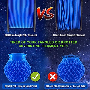 SUNLU PLA+ Filament 1.75mm 10KG PLA Plus 3D Printing Filament for 3D Printer & 3D Pens Tolerance Accuracy +/- 0.02 mm, 11x1KG (3 Colors)
