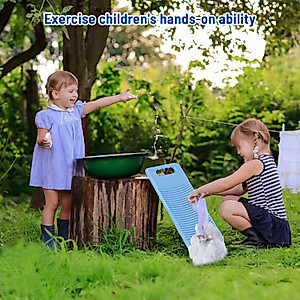 MZD Plastic Rectangle Washboard Washing Clothes Board 50cm Long (Blue)