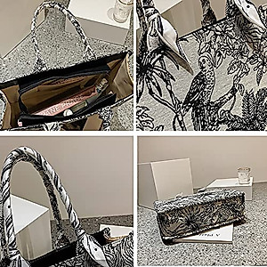 MANMU TOTE temperament Large -capacity messenger bag Tongcot Bags canvas Fashionable knitted handbag goddess goddess (Large) White