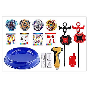 Battling Burst Game Tops Starter 4 in 1 Set (Genesis Valtryek;God Starter Drain Fafnir.8NT;Starter Nightmare Longinus. Ds;Spriggan Requiem .0.Zt)