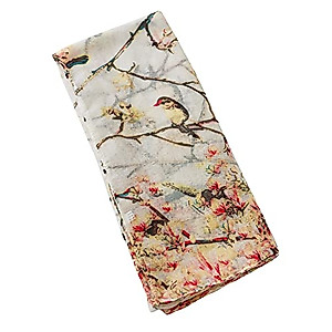 GERINLY Lightweight Scarves and Wraps Birds Florals Scarf for Women Christmas Gift Cardinal Accessories (Beige)