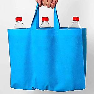 Cihomia 100PCS Custom Non-woven Bags Tote Gift LogoTravel Kitchen Shopping Reusable Grocery Bag with Handle (one color, horizontal)