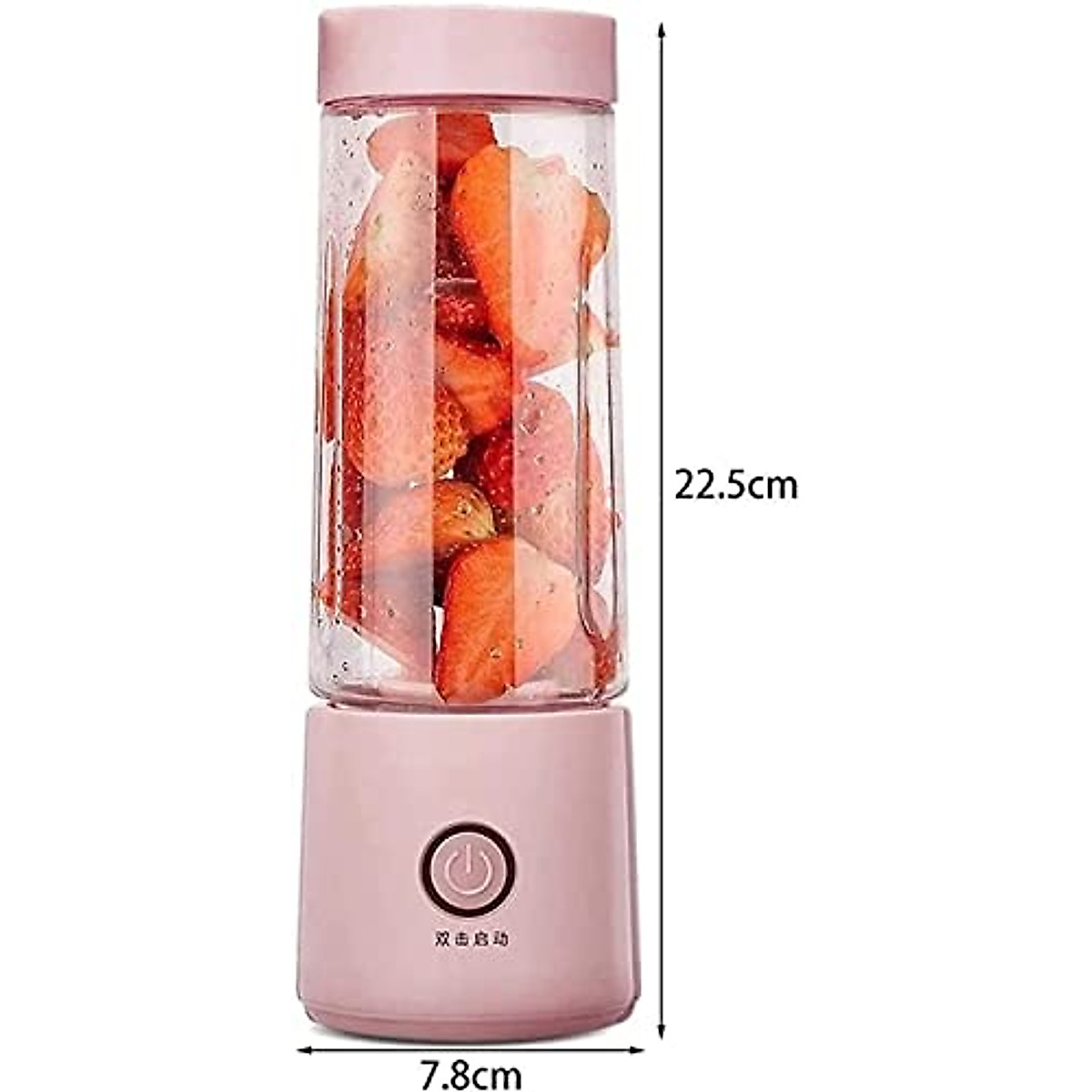 MXJCC Portable Blender, USB Rechargeable Smoothie on the Cup with Straws, Protein Shakes Fruit Mini Mixer for Home, Sport, Office, Camping