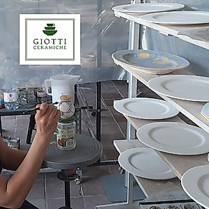 Large Ceramic Bowl for Kitchen - Italian dinnerware pasta bowl - Platter serving tray - Hand painted Lemon pottery bowls - Made in Italy plates set - Ceramics salad tuscan soul pottery