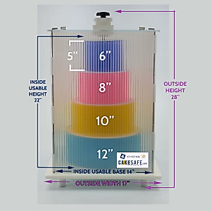 CAKESAFE Reusable Mini/Tall Cake Transporter, Clear Plastic Cake Carrier (14" W x 22" H)