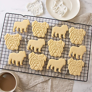 Set of 2 English Bulldog cookie cutters (Designs: English Bulldog Silhouette and English Bulldog Face), 2 pieces - Bakerlogy