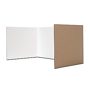 Flipside Products Flipside Corrugated Privacy Shield, White, 18" x 48", Pack of 24