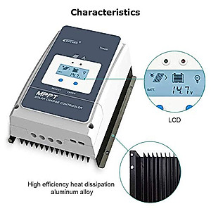 EPEVER 100A MPPT Solar Charge Controller Tracer-an Series High-Power Charge Controllers Compatible with 12V/24V/36V/48V Lead-Acid and Lithium Batteries (100A)