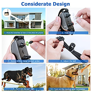 Rivulet Electric Wireless Dog Fence System Electric Dog Fence Training Collar w/Remote 2-in-1, Dog Containment Fence, Adjustable Vibration&Shock Rechargeable Pet Fence for Small Medium Large Dogs