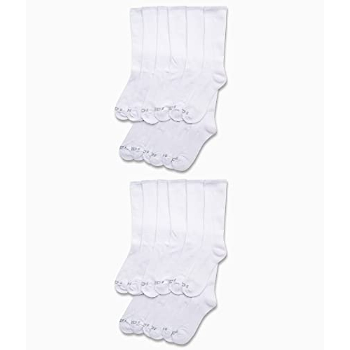 AND1 Men's Socks - Athletic Cushion Crew Socks (24 Pack), Size 6-12.5, White