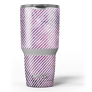Design Skinz White Slanted Lines Over Pink Fumes - Skin Decal Vinyl Wrap Kit Compatible with The Yeti Rambler Cooler Tumbler Cups