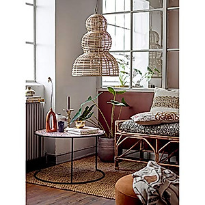 Bloomingville Multi Color Cotton Blend Printed Blanket with Fringe Throw