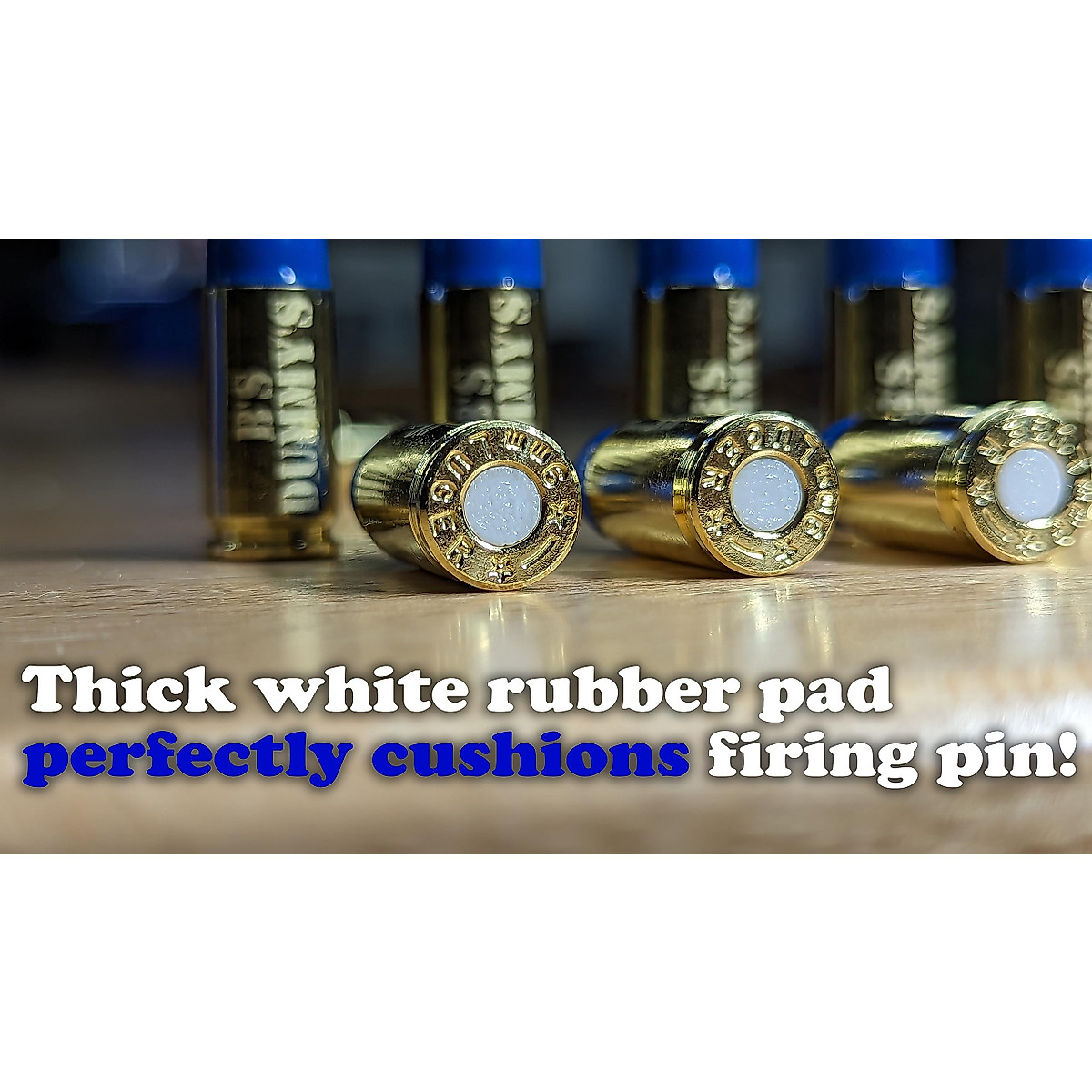 B's Dry Fire Snap Caps - A.K.A. B's Dummy's - Dummy 9mm Luger Training Caps (10 Pack) (Blue Brass)