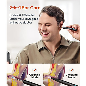 BEBIRD Ear Wax Removal Tool - R1 Upgraded Ear Cleaner with 1080P Camera, Smart Visual Earwax Remove Kits with 7 Pcs Ear Set for Daily Ear Pick, 6 LED Lights, 5 Types of Ear Scoop Ear Tips Replacement