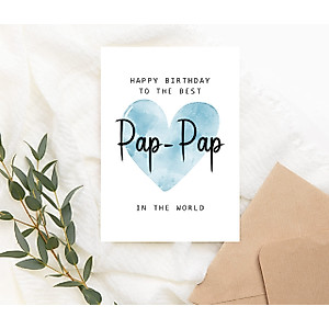 MoltDesigns Happy Birthday To The Best Pap-Pap In The World Card - Pap-Pap Birthday Card - Pap-Pap Card - Father's Day Gift - Happy Birthday Card