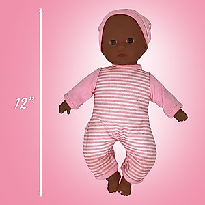 Baby Doll Set with 12 Inch Soft Baby & Foldable Small Baby Doll Walker, Soft Baby Doll Accessories Set, Baby Doll Toys, Baby Doll with Accessories, Learn to Walk Baby Dolls for Toddlers 3+