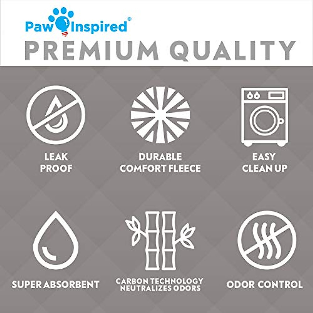 Paw Inspired Washable Guinea Pig Cage Liners | Fleece Bedding for Guinea Pigs Ferrets, Rabbits, Hamsters, Small Animals | Bamboo Charcoal Odor Controlling Absorbent Pee Pads (12" x 12", 2 ct.)