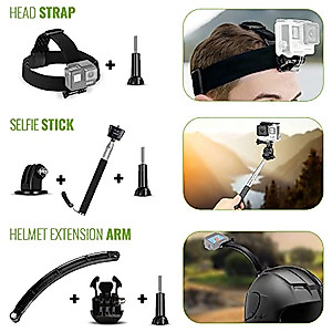 DigiNerds 50 in 1 Action Camera Accessory Kit Compatible with GoPro Hero11/10/9/8/7/6/5, GoPro Max, GoPro Fusion, Insta360, DJI Osmo Action, AKASO, and More