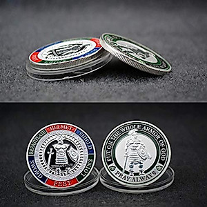 Armor of God Challenge Coin - Collectors Medallion - Antique Silver,