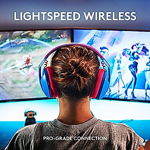 Logitech G435 LIGHTSPEED and Bluetooth Wireless Gaming Headset - Lightweight over-ear headphones, built-in mics, 18h battery, compatible with Dolby Atmos, PC, PS4, PS5, Nintendo Switch, Mobile - Blue