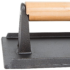 Tezzorio (Set of 3) Cast Iron Steak Weight/Bacon Press with Wooden Handle, 8 x 4-Inch Heavy-Weight Grill Press, Commercial Grade Burger/Panini Weight Press