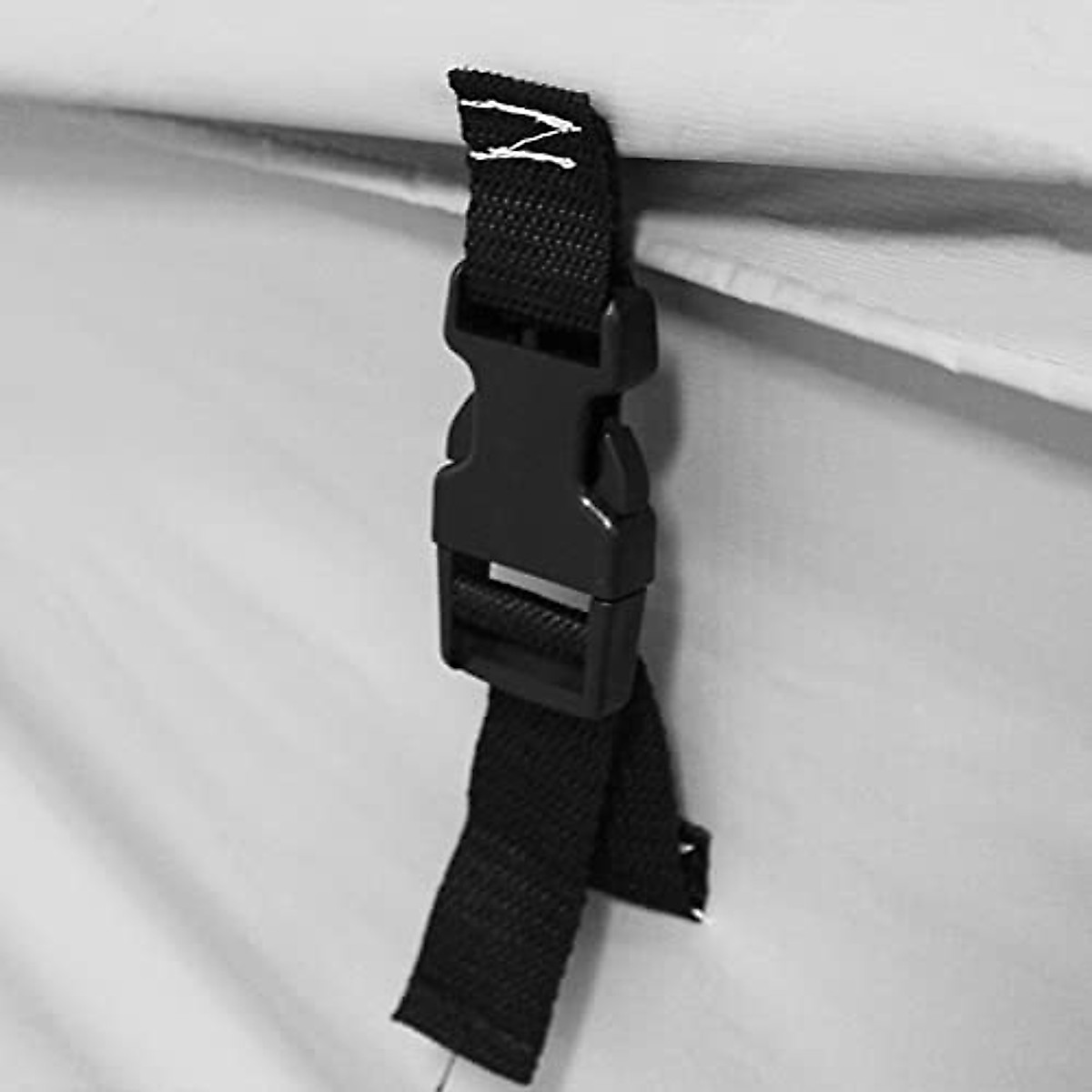 Domain Shelters Deck Box 117 Gallon 4' x 2' x 2' Outdoor Patio Backyard Garden Storage Container with Removable Weather Bars, Gray/Black