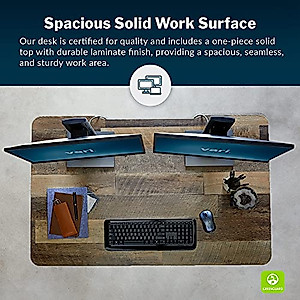 Vari Electric Standing Desk 48" x 30" (VariDesk) - Electric Height Adjustable Desk - Standing Desk for Office or Home - Adjustable Standing Desk - Powerful Dual Motor Sit Stand Desk - Reclaimed Wood
