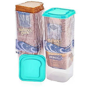 Buddeez Bread Buddy Bread Box Loaf Plastic Storage Container Holder for Kitchen Countertop - Breadbox Containers, Set of 2