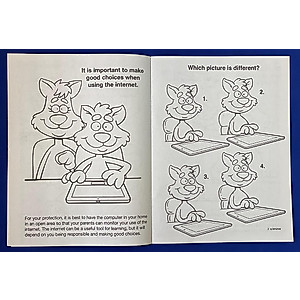 ZOCO - Internet and Web Safety - Kids Educational Coloring Books (25 Bulk Pack, Without Crayons) - Stay Safe Online - Games, Puzzles, Activities for Children