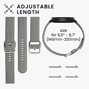 kwmobile Straps Compatible with Huawei Watch GT3 Pro (46mm) / GT Runner/Watch 3 Straps - 2x Replacement Silicone Watch Bands - Black/Grey