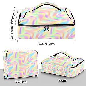Kcldeci Insulated Thermal Food Carrier Insulated Casserole Carrier for Hot or Cold Food,Tie Dye Gradient Unicorn Insulated Tote Bag for Potluck Cookouts Parties Picnic,Lasagna Lugger