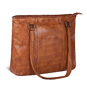 Leather Handbags For Women - Ladies Shoulder Bag Purse - Women's Leather Tote Bag - For Work, Travel - Gifts For Her (Tan)