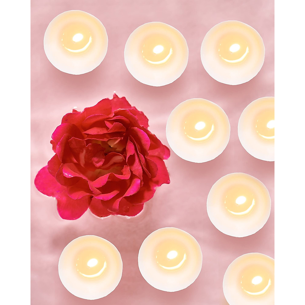 Qunclay 100 Pieces 1.65 Inch Floating Candles Unscented Dripless Tealight Candles Home Decorations Cute Elegant Candle Centerpieces at Wedding for Vases Party Accessories