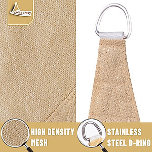 LOVE STORY 10' x 10'x 14' Right Triangle Sand Sun Shade Sail Canopy UV Block Cover for Outdoor Patio Garden Backyard