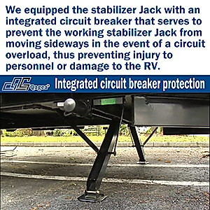 Rear Trailer Stabilizer Jack Stand Power Stabilizer Jack Kit with Black Exterior Switch Replaces 298707