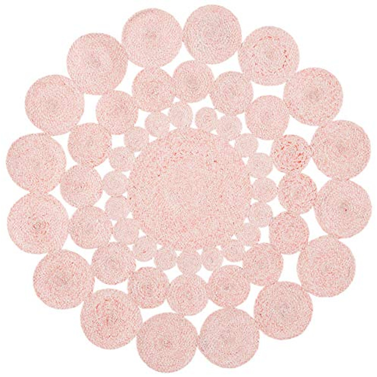 SAFAVIEH Cape Cod Collection 3' Round Pink CAP226U Handmade Braided Area Rug
