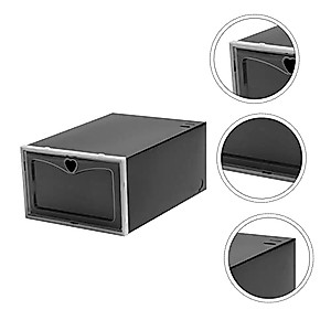 Holibanna 6pcs Boxes Sneakers Storage Box Clear Plastic Containers Clear Container Plastic Storage Containers for Clothes Clear Shoe Organizer Shoe Box Organizer Drop Front Shoe Box Black Pp