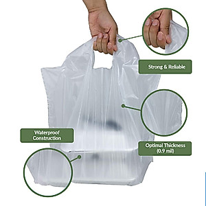 Reli. To Go/Take Out Bags (250 Count Bulk)(Large 23"L x 12" W x 12.5"H) Reusable Plastic Bags with Handles | Die Cut Handle - Plastic | Use for Shopping, Business, Carry Out, Restaurant