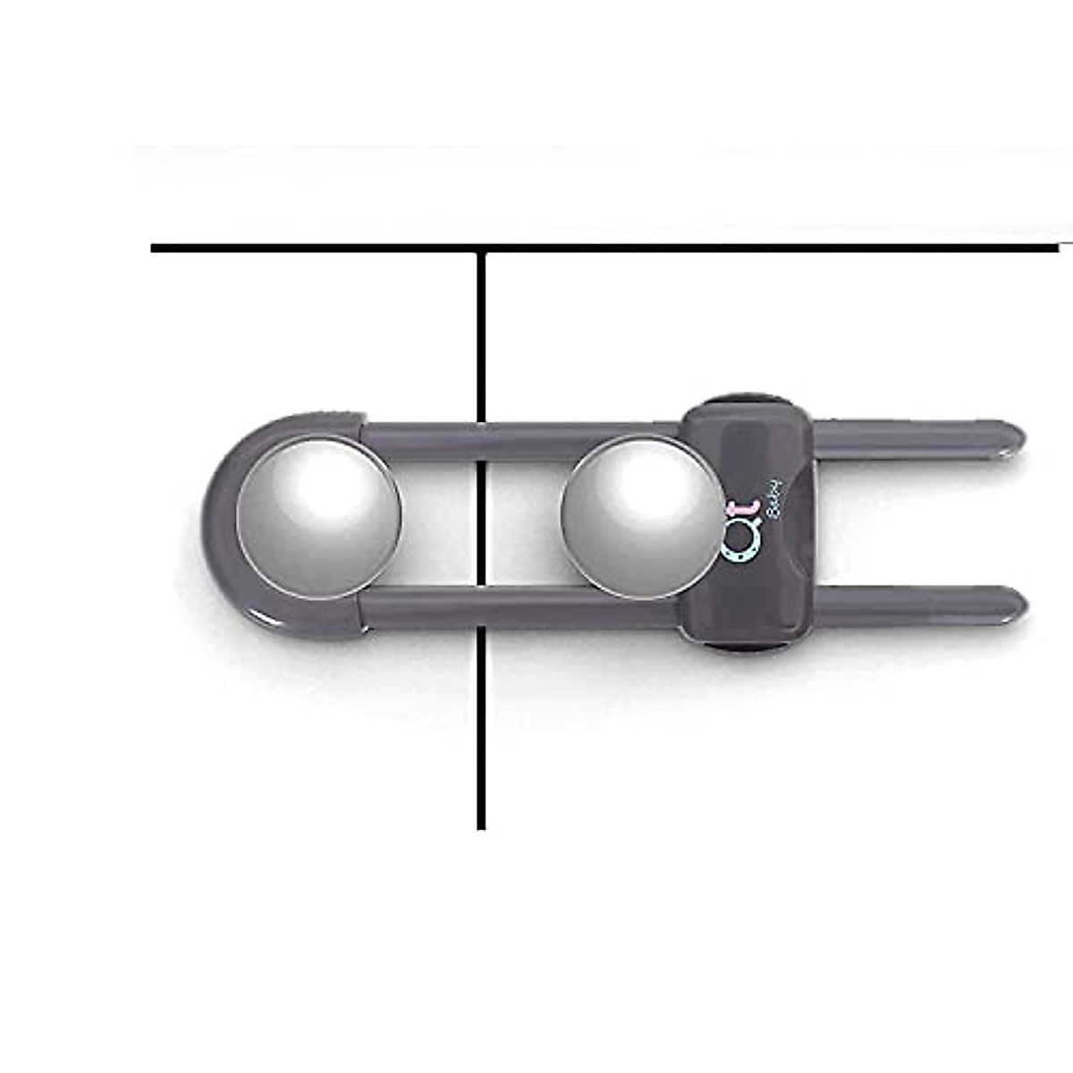 QT BABY Baby Proofing Cabinet Locks | Adjustable U Shaped Baby Safety Latches for Drawers, Fridge, Closet |Modern Baby Proofing Cabinet Lock with Extra Secure Lock Buttons (Pack of 4)