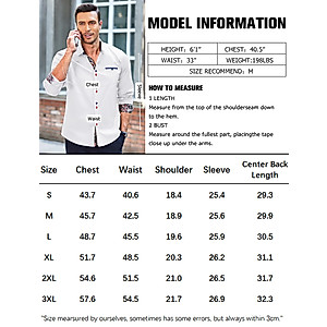 Coofandy Men's Fashion Slim Fit Dress Shirt Casual Shirt,01-white, Medium
