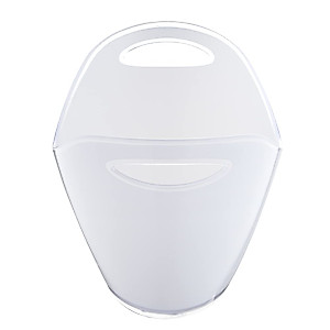 Restaurantware Bar Lux 13.8 x 9.8 x 10.4 Inch Champagne Bucket, 1 Oval Wine Bucket - with Handles, Durable, Frosted Plastic Wine Chiller Bucket, for Bottles & Soft Drinks